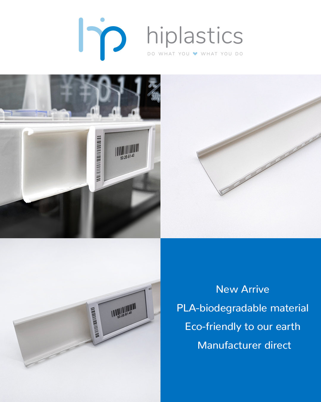 Hiplastics Sustainable Extrusion Rails Availabel for Electronic Shelf ...