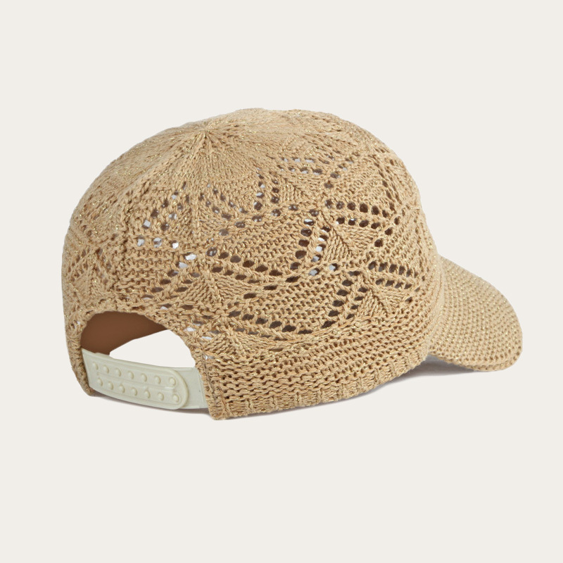 Hollow mesh breathable knit baseball cap - tchat