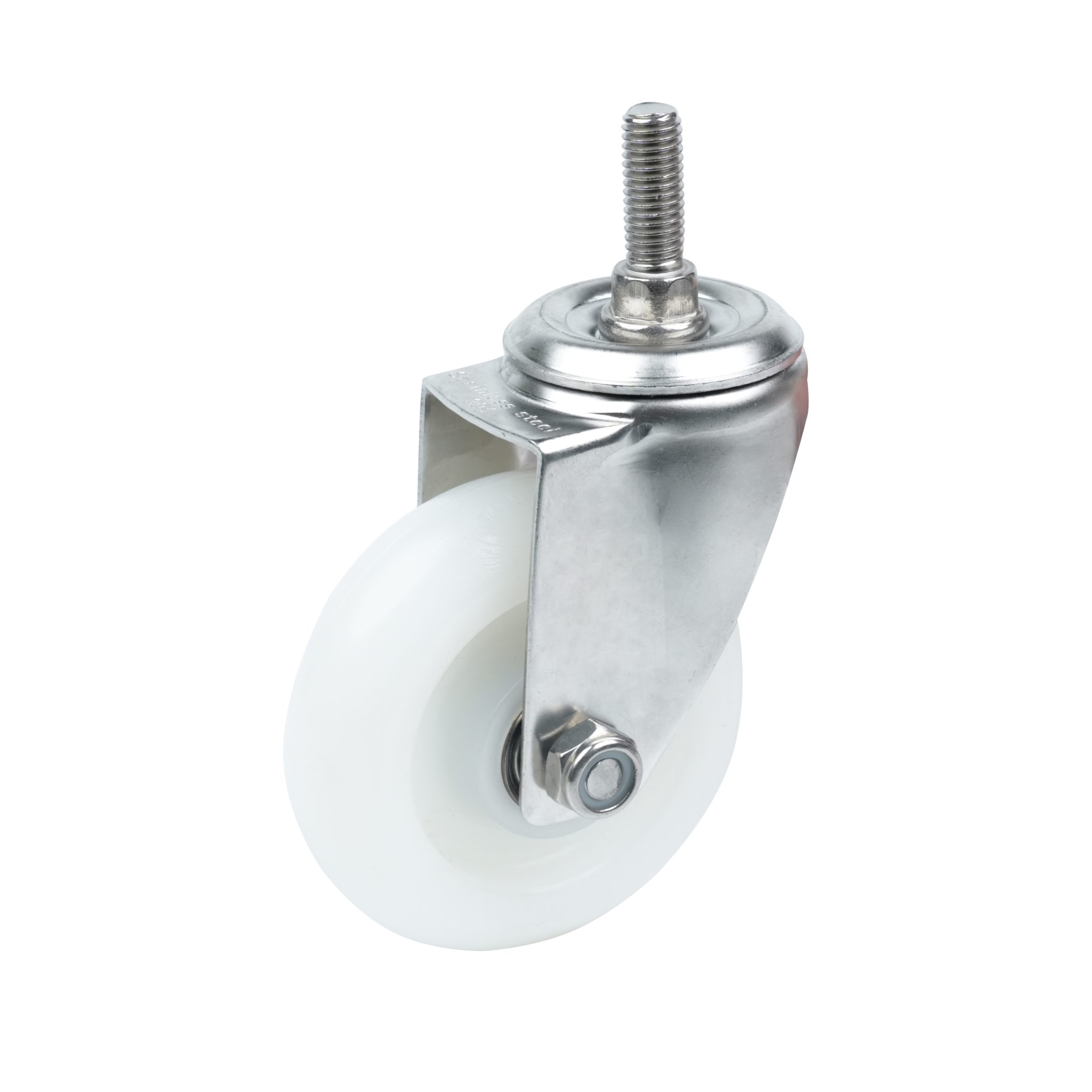 4"Stainless Steel Threaded Stem Nylon Caster - Target Casters